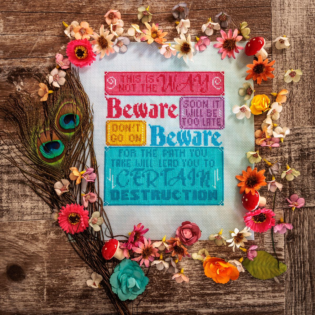 Turn Back Labyrinth Inspired Cross Stitch Pattern